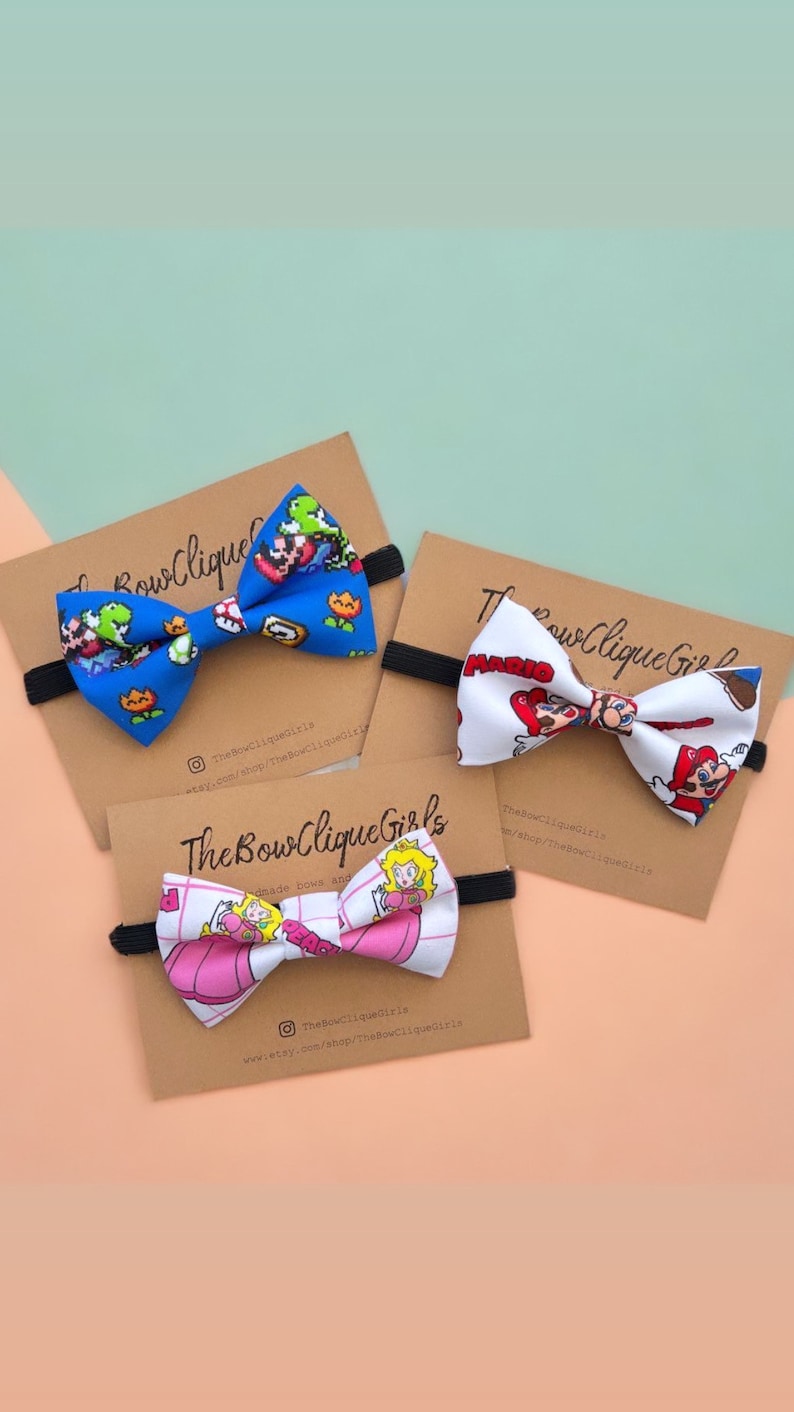 Super Mario Bros Bowtie, Mario and Luigi, Yoshi Bow Tie, Super Mario ...