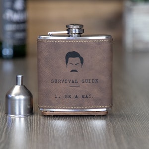 Survival Guide 6 Ounce Leatherette Flask With FREE Funnel - Etsy
