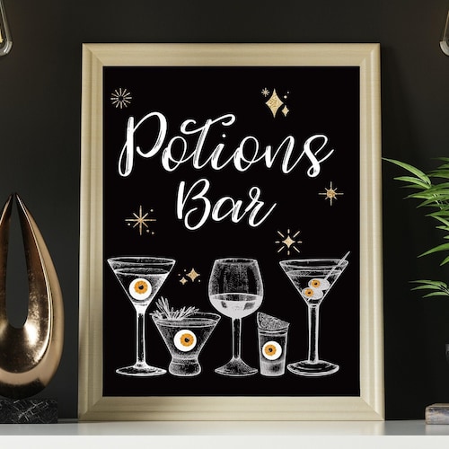 Potions Bar Halloween Bar Cart Sign Printable Instant - Etsy