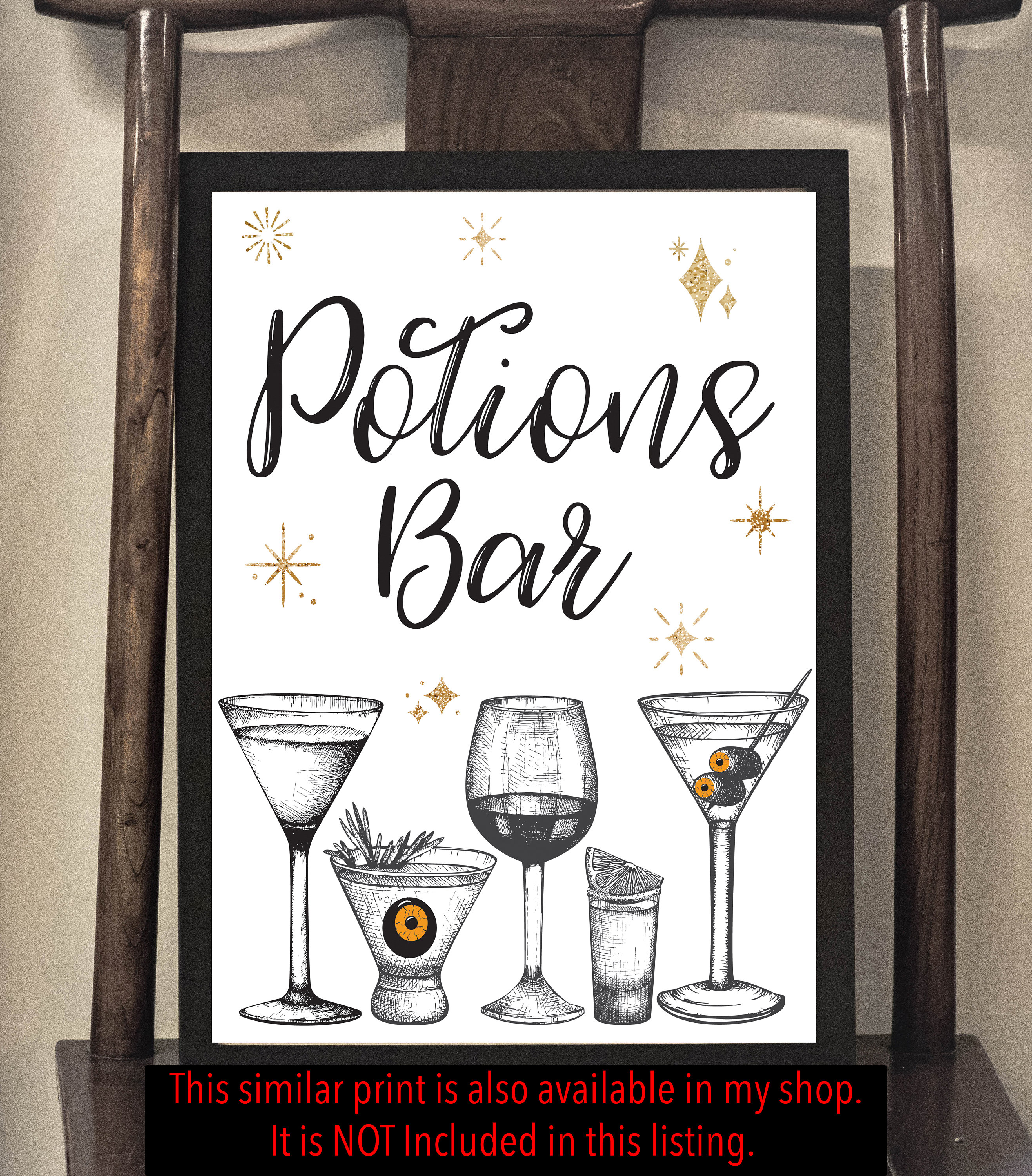 Potions Bar Halloween Bar Cart Sign Spooky Printable Instant - Etsy
