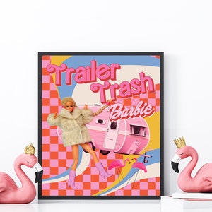 Trailer Trash Barbie Groovy Retro Kitschy Printable Art Barbiecore ...