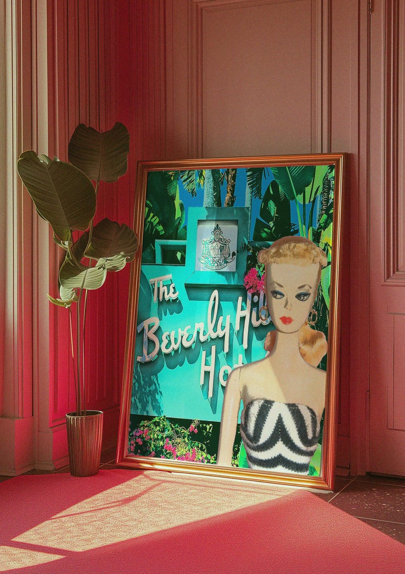 Barb Girl at the Beverly Hills Hotel Retro Art Printable Poster ...