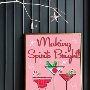 Making Spirits Bright Holiday Cocktails Printable | Mid-century ...
