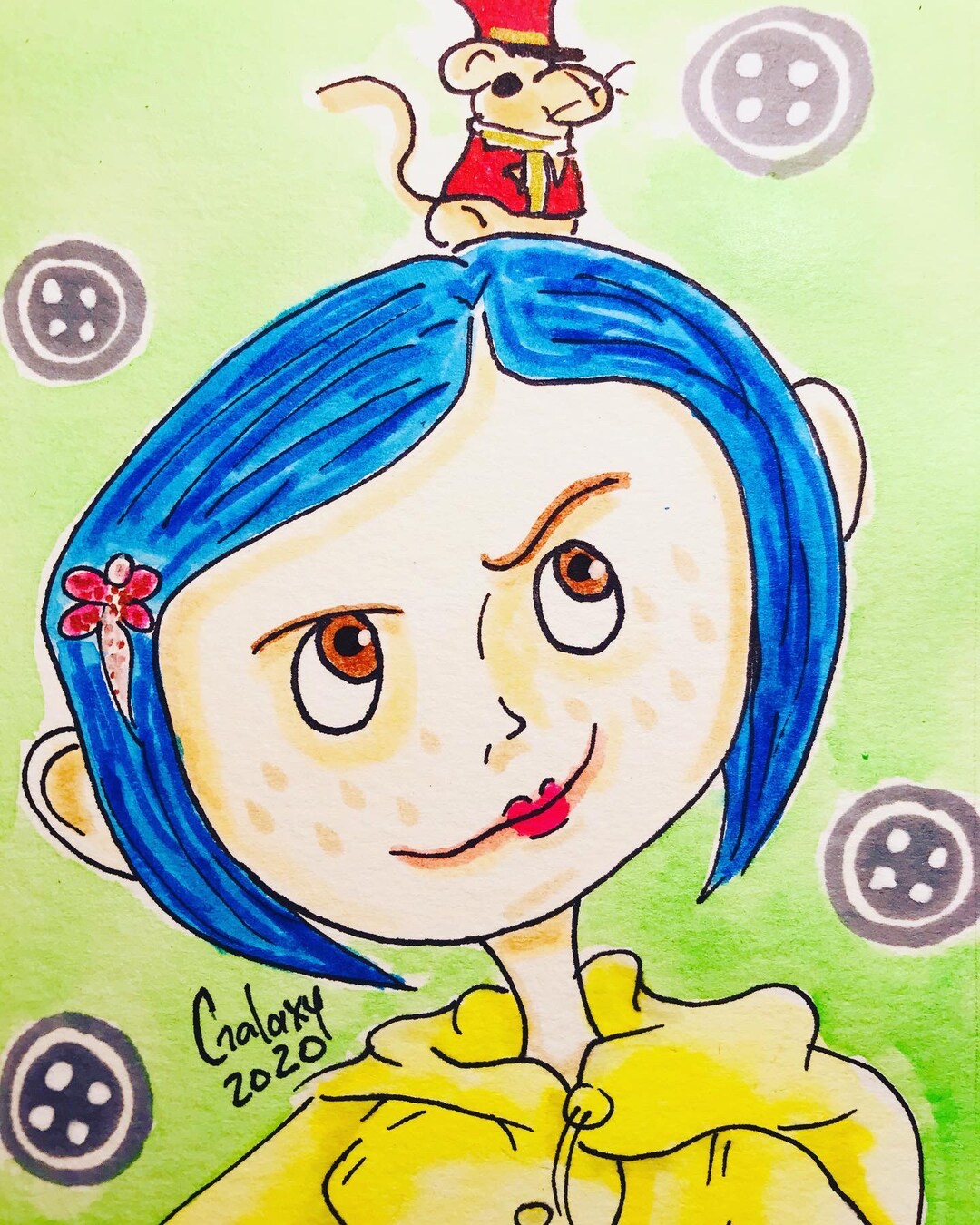 Coraline Watercolor 4x6 With Circus Mouse - Etsy