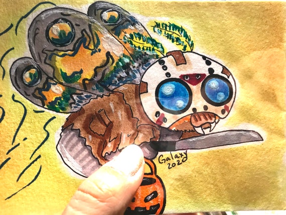 Chibi Halloween Mothra 4x6 Sketch | Etsy