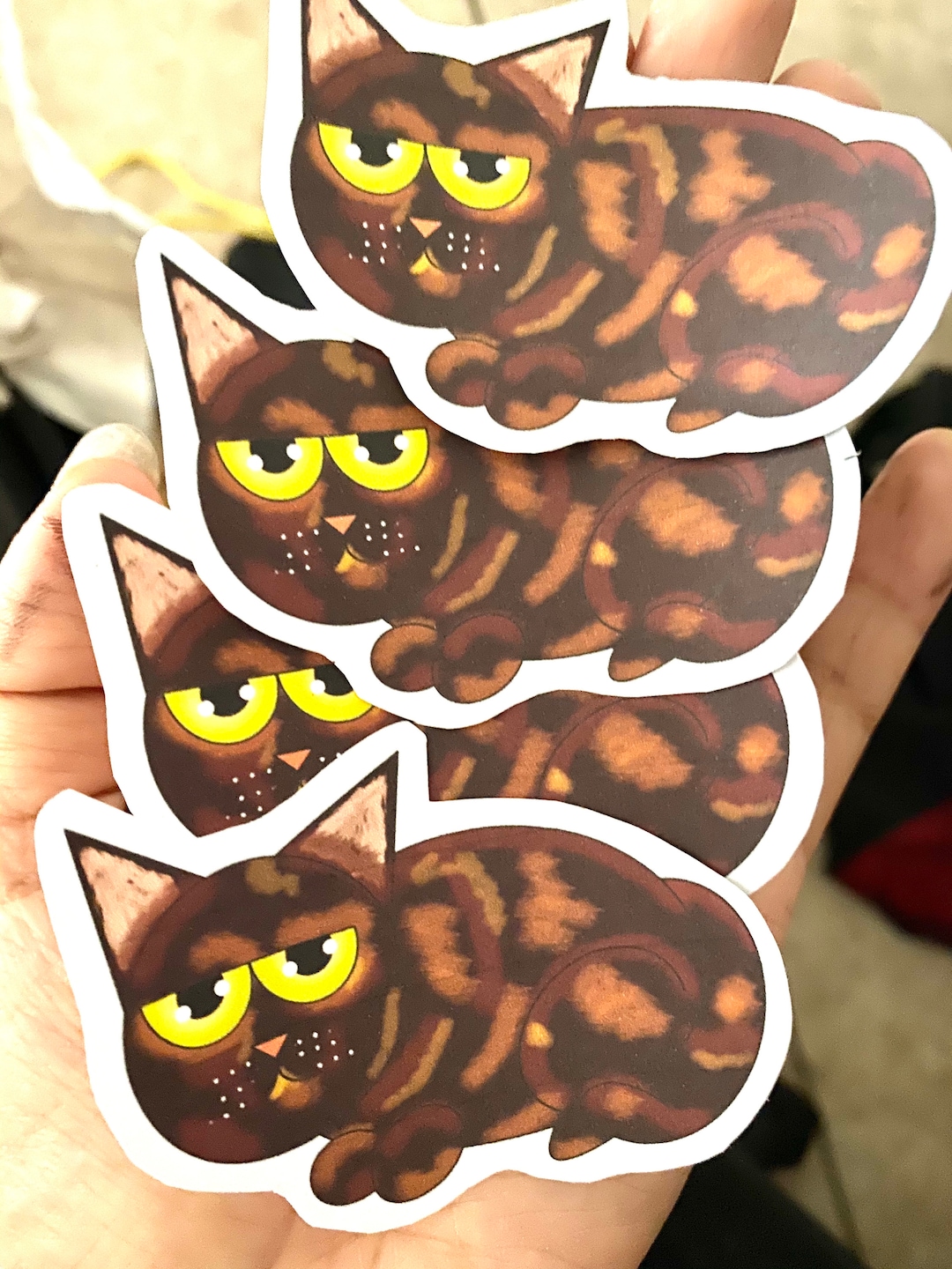 Tortoise Shell Cat 5pk Stickers - Etsy