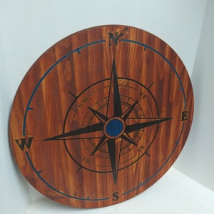 Wood Carving and Resin Poured Compass - Etsy