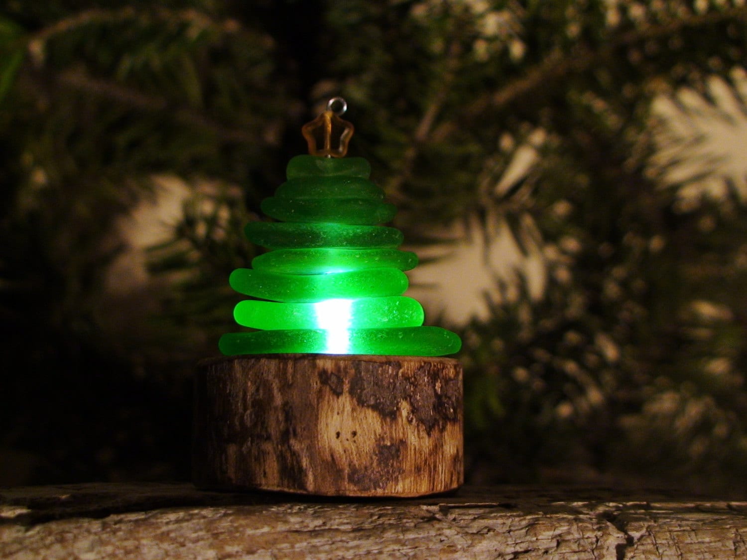 Sea Glass Christmas Tree Light Christmas Decoration Beach Etsy