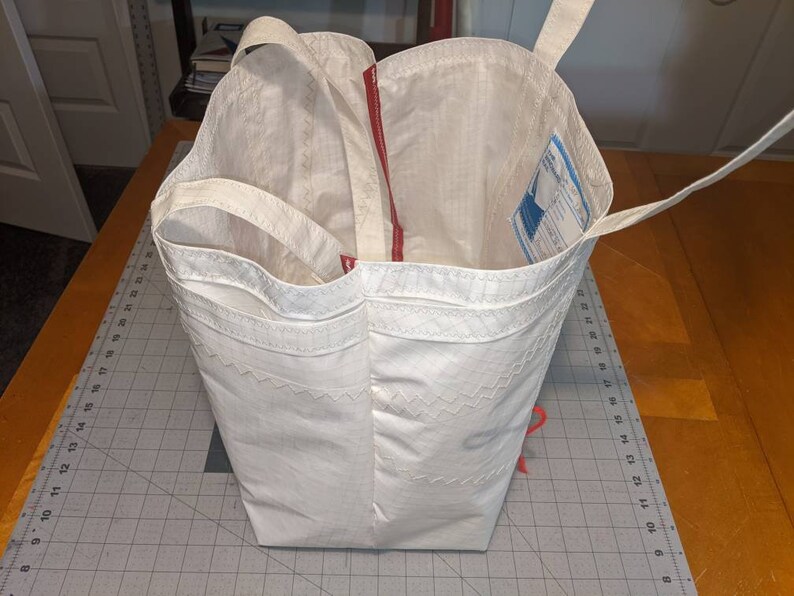 Sailcloth Tote Bag With Red Sunfish and Window Pockets - Etsy