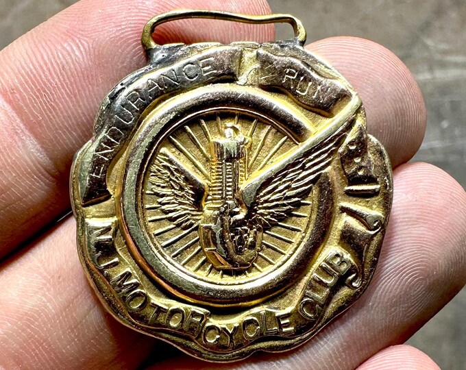 Antique NJ Motorcycle Club Watch Fob Medal, F.A.M Pin Federation of ...