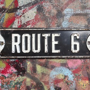 Original Route 6 Sign US RT 6 Road Sign RARE Wall Hanger Garage Home ...