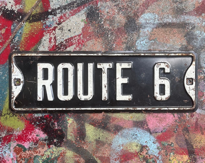 Original Route 6 Sign US RT 6 Road Sign RARE Wall Hanger Garage Home ...