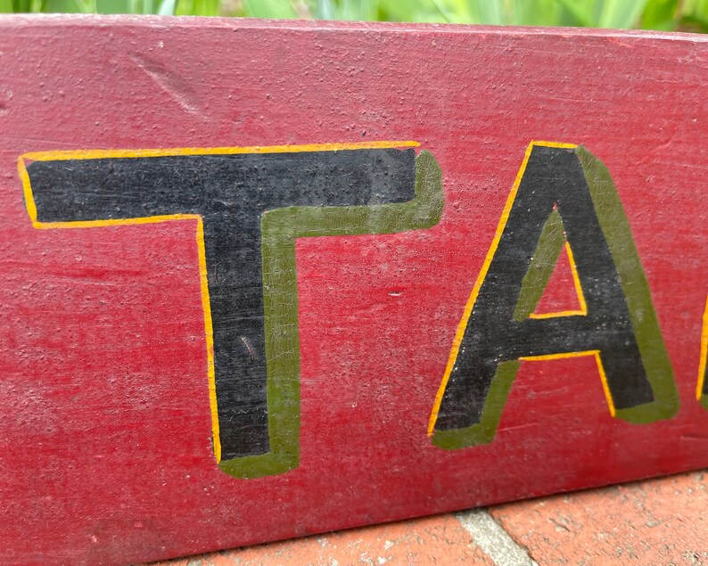 Antique Wooden Taffy Sign PRIMITIVE Painted Wood General Store - Etsy