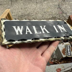 Antique WALK IN Sign, Reverse Glass Sign With Scalloped Edges ...
