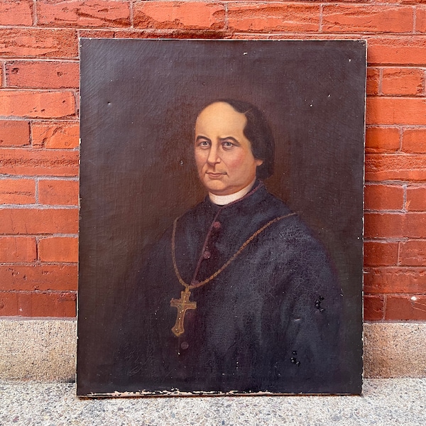 Antique Catholic Priest Oil - Etsy
