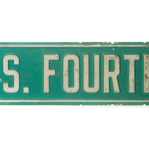 Old Street Sign Vintage Sign Antique Road Name Sign SOUTH FOURTH ST ...