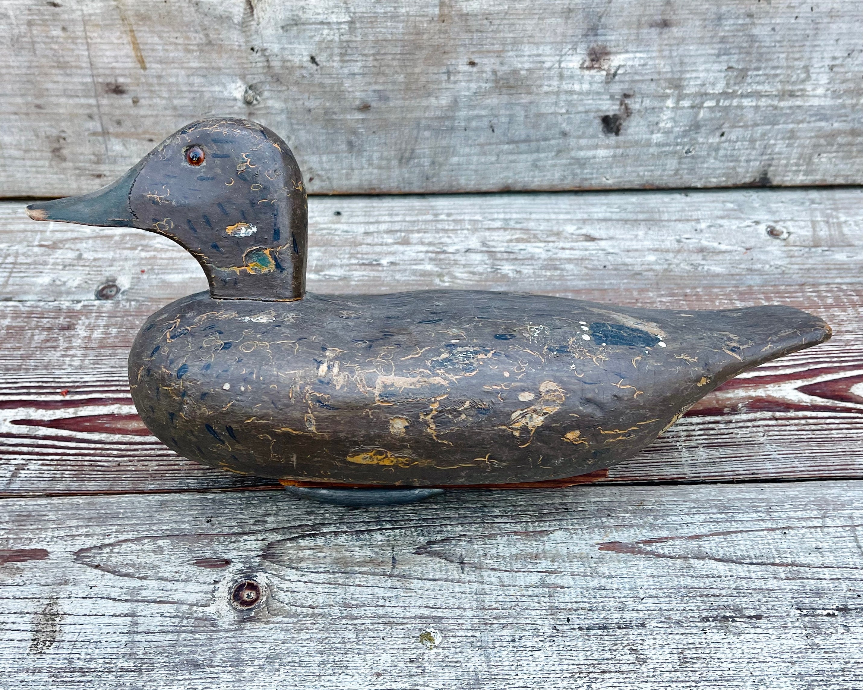Vintage Wooden Duck On Bottom With H Collection