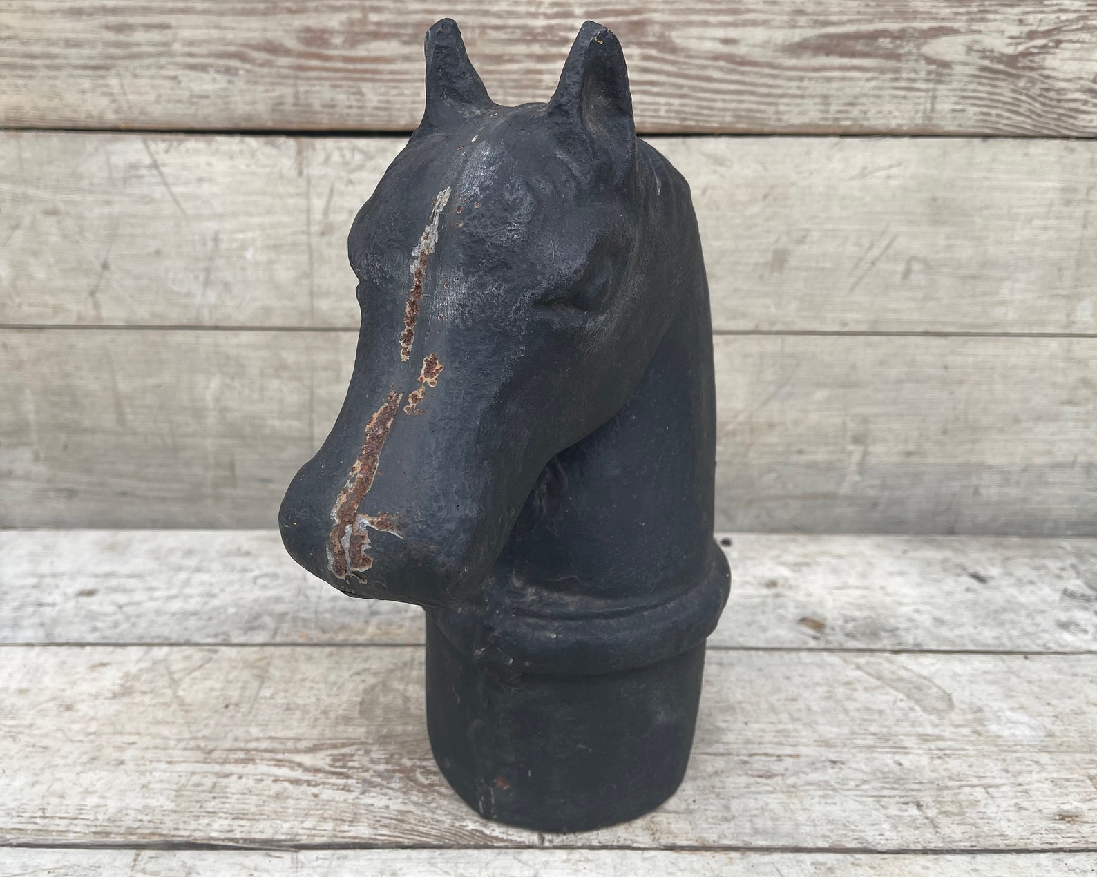 Antique Cast Iron Horse Head Hitching Post Vintage Americana | Etsy