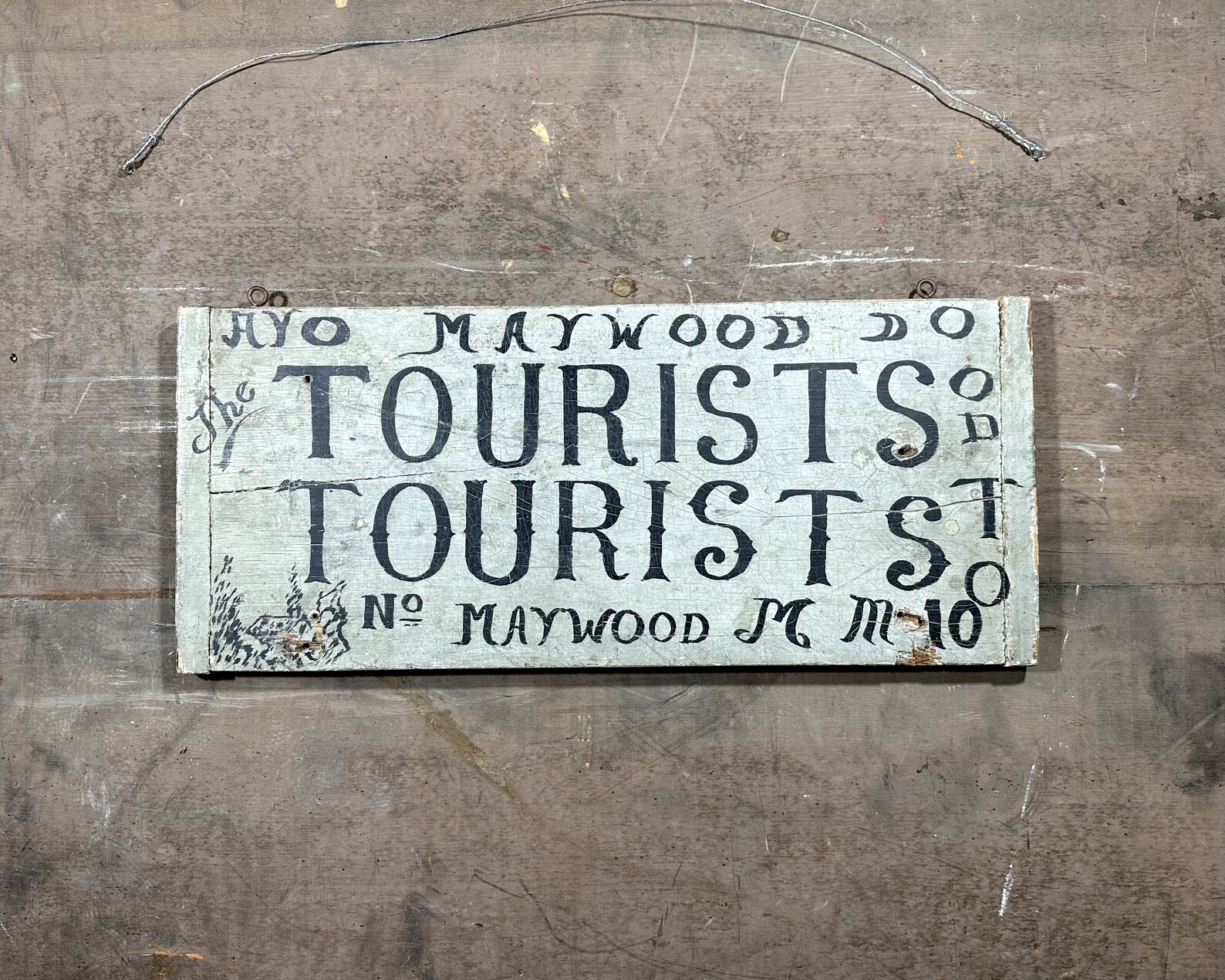 Antique Sign Painters Board: Late 1800s TOURIST Sign, Primitive Wooden ...