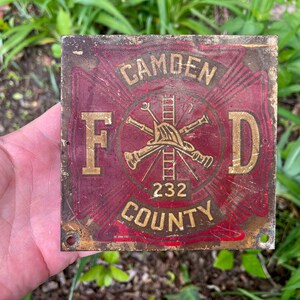 Antique Fire Department Sign Camden County New Jersey License Plate ...