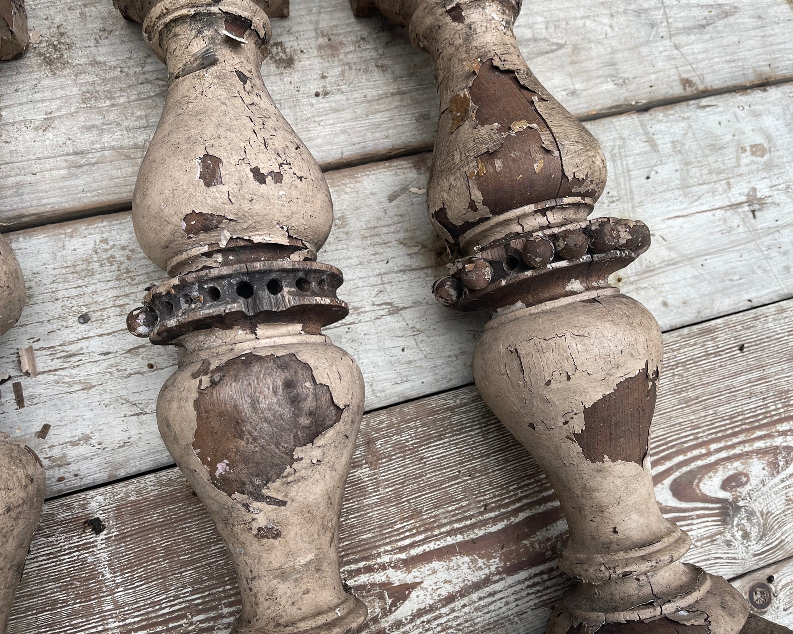 Antique Wooden Balusters (set of 5): 23" Shabby Chic Farmhouse Decor - Etsy