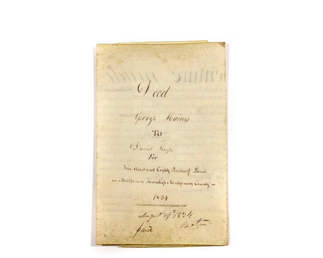 Antique Document 1800s Land Deed Farmhouse Barn Deed Old - Etsy UK