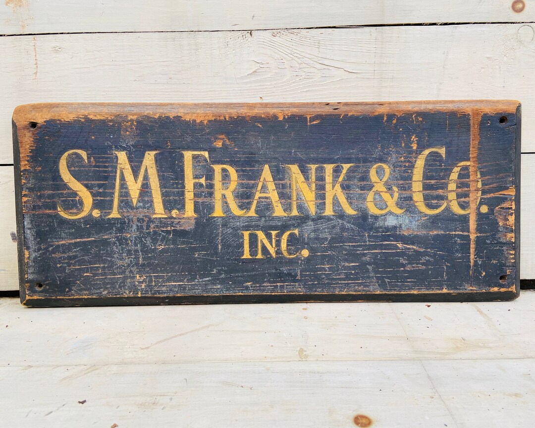 Antique Trade Sign, Pipe Makers Sign, Wooden Gold Gilt Lettering, S.M ...