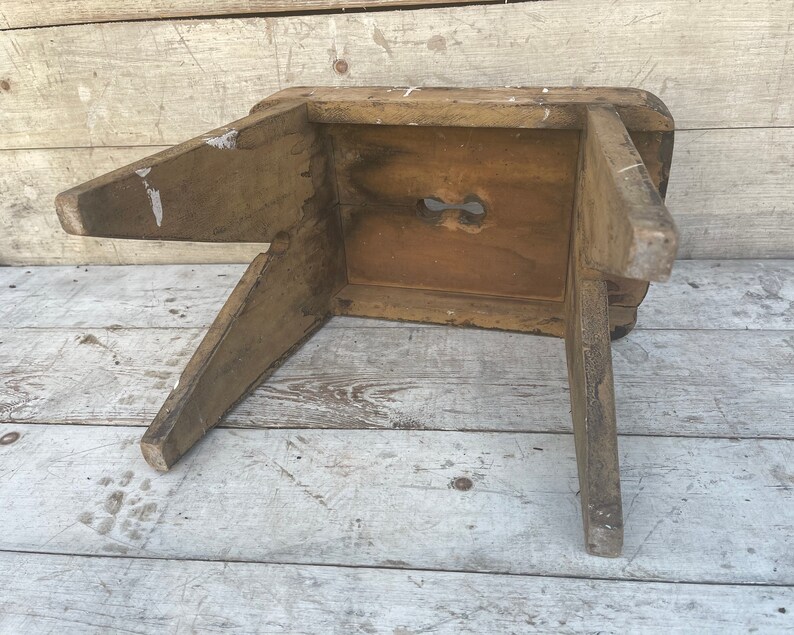 Antique Wooden Stool Primitive Wood Stool Vintage Small Foot - Etsy