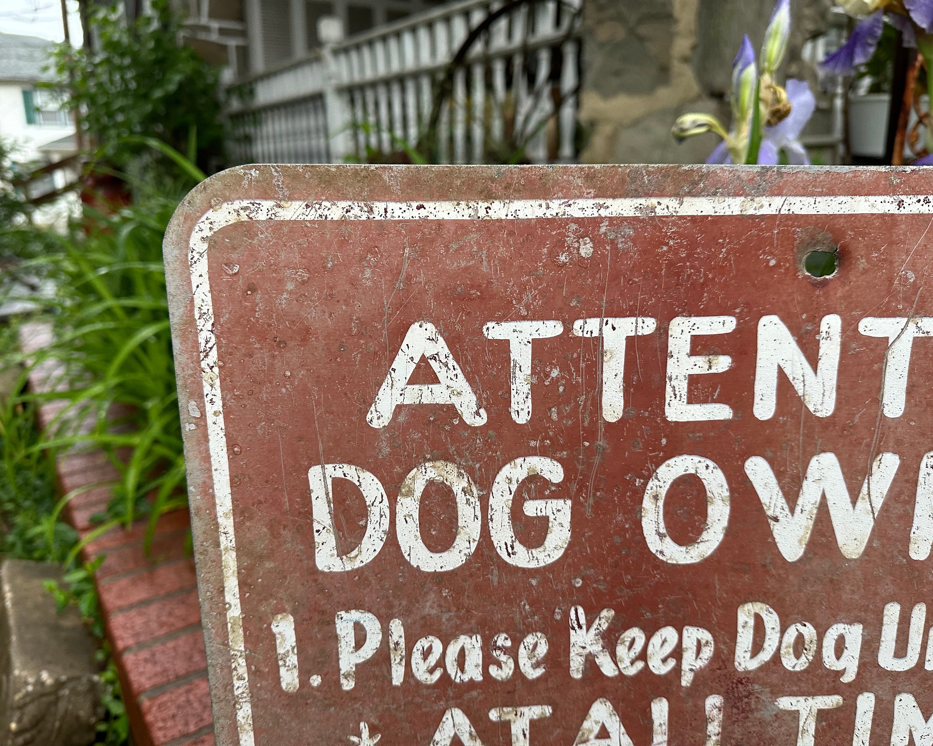Vintage Aluminum Dog Owners Sign: Hand-painted Folk Art, 1960s - Etsy