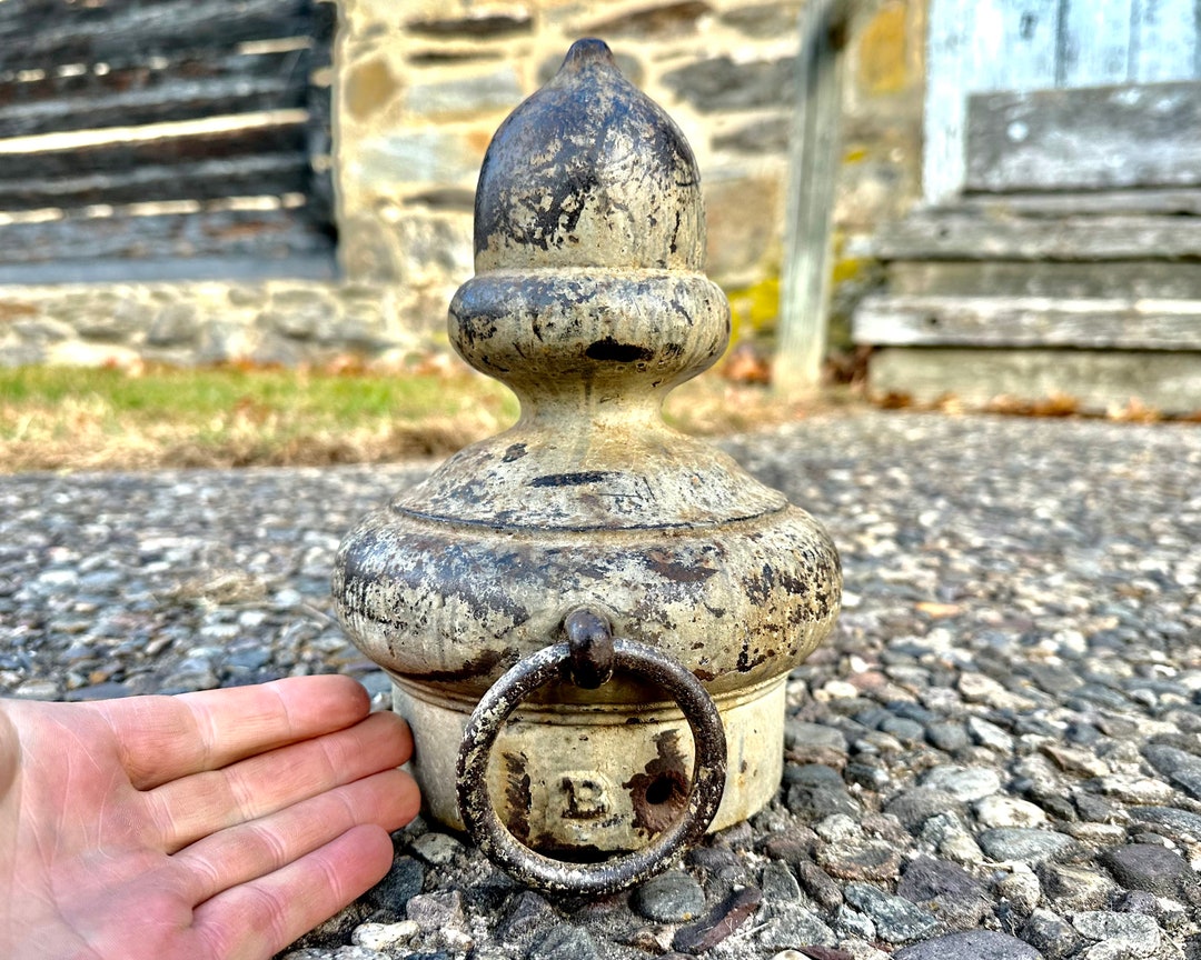Antique Cast Iron Acorn Hitching Post Topper, 1800s Victorian Home ...