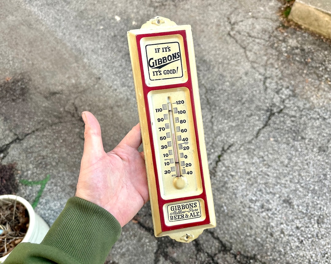 Gibbons Beer Thermometer Wilkes Barre PA, Vintage Advertising Sign, Bar ...
