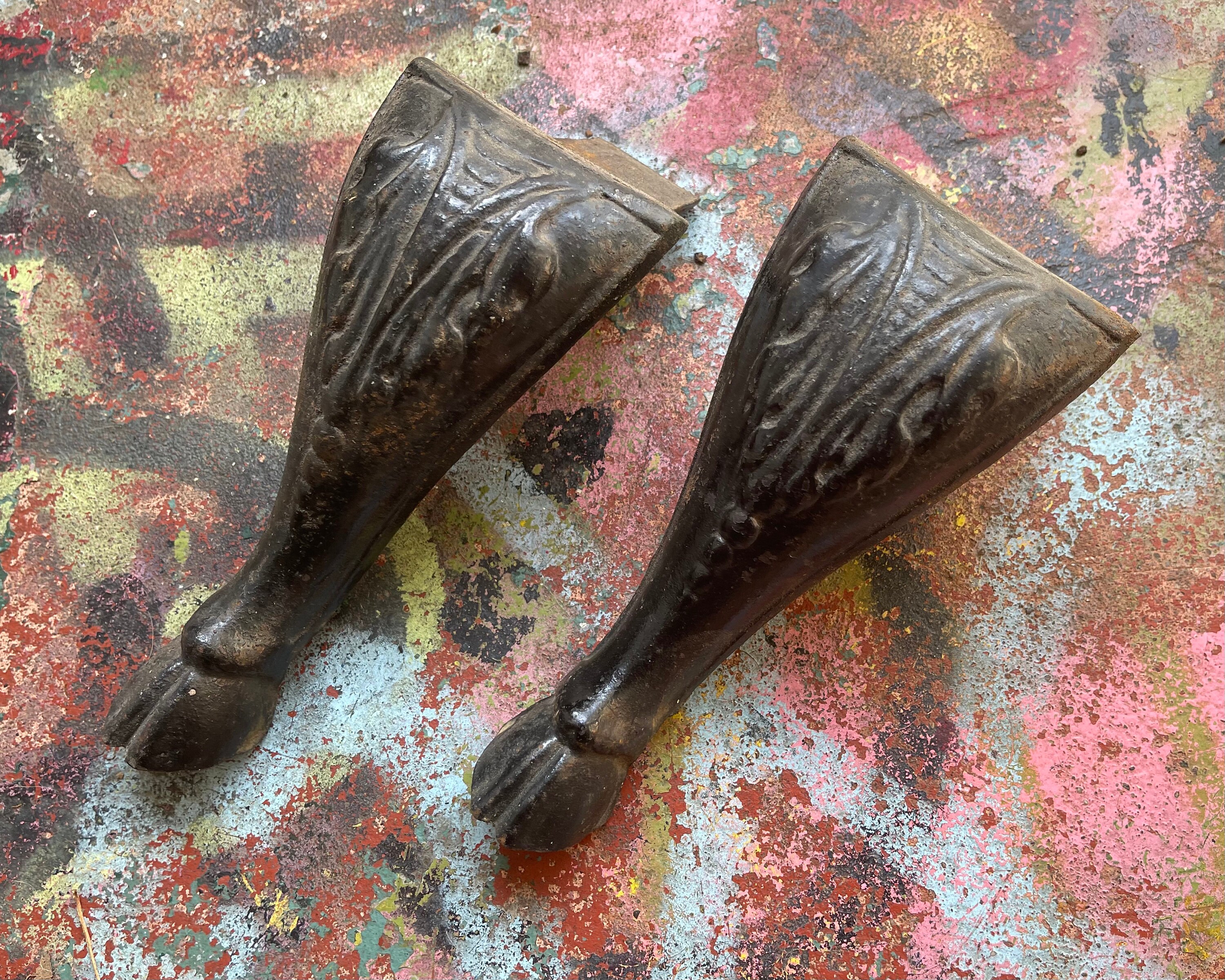 Antique Cast Iron Hoof Feet Table Legs: Architectural Salvage Decor - Etsy