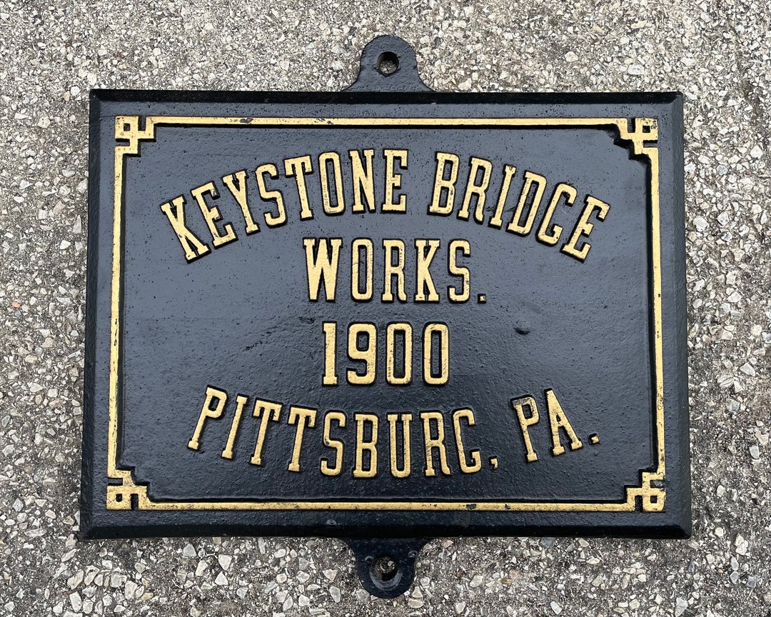 Antique Cast Iron Sign: Keystone Bridge Works, Pittsburgh PA, 1900 - Etsy