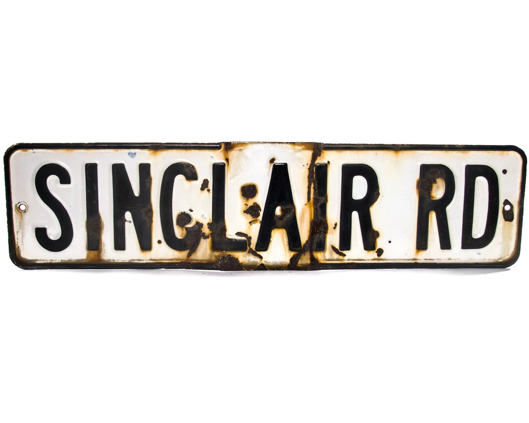 Antique Sinclair Sign Sinclair Road Name Sign Metal Enamel - Etsy