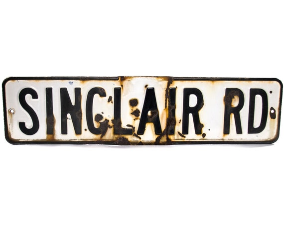 Antique Sinclair Sign Sinclair Road Name Sign Metal Enamel - Etsy