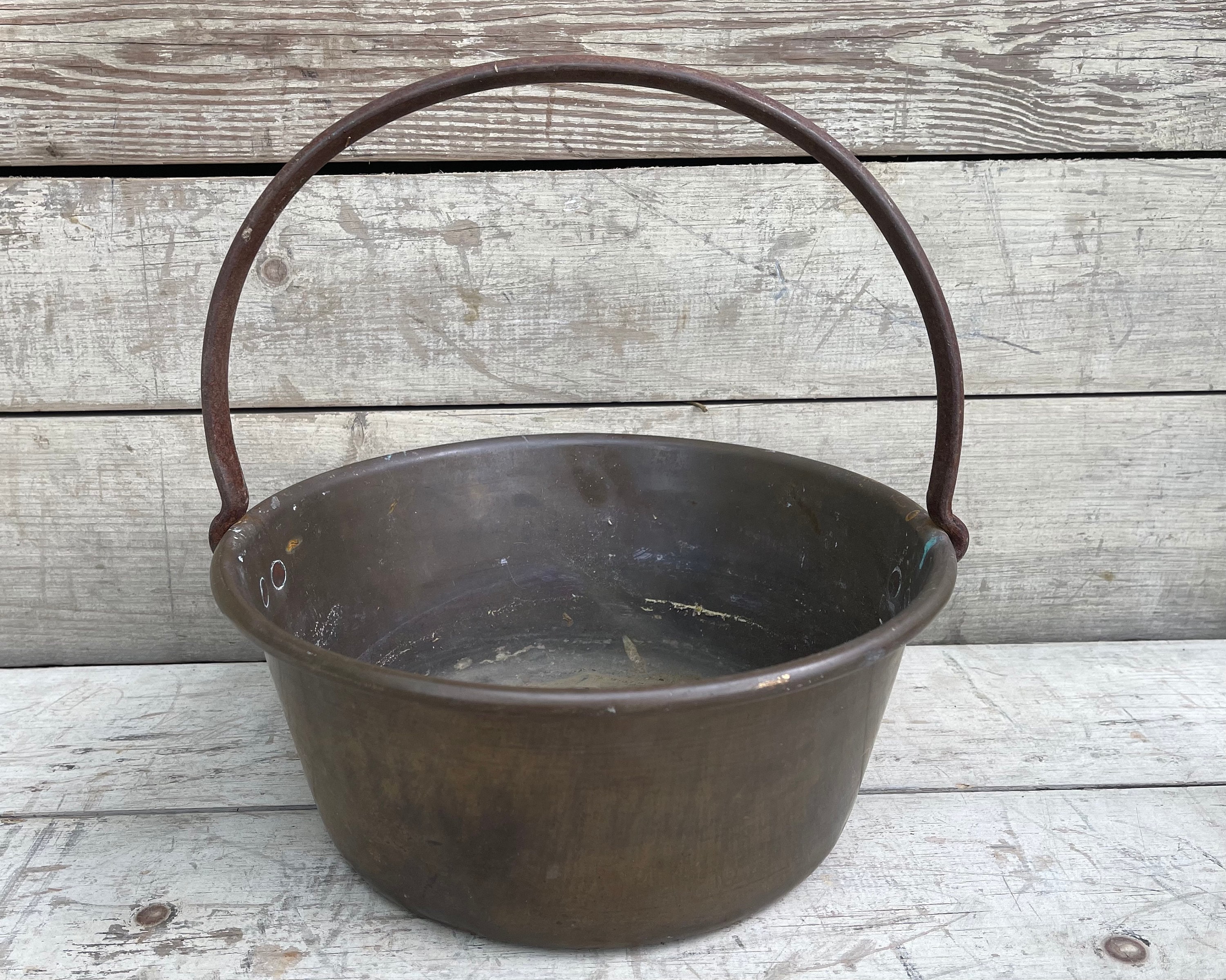 Antique Brass Pot Vintage Wash Pot Basin Farmhouse Antiques | Etsy