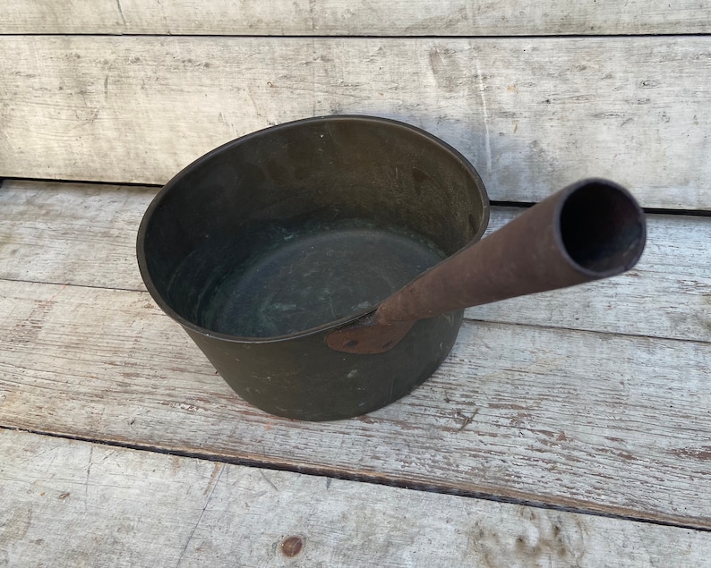 Brass Metal Pot With Handle Planter Vintage Metal Pot Farm | Etsy