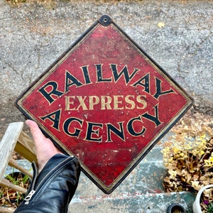 Original Railway Express Agency Sign, Antique Masonite Sign, Wall ...