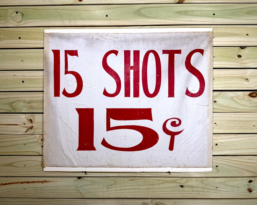 Antique Shooting Gallery Target Sign, Folk Art Carnival Arcade Game ...