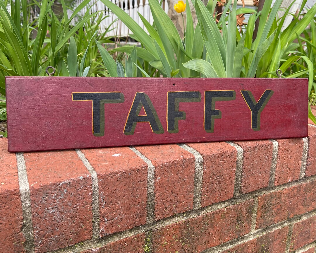Antique Wooden Taffy Sign PRIMITIVE Painted Wood General Store - Etsy