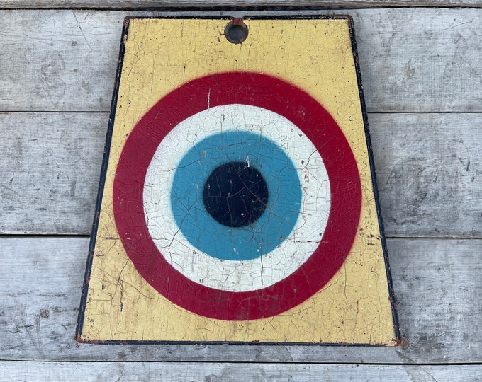 Vintage Game Board Target, Vintage Arcade Machine Piece, Wooden Painted ...