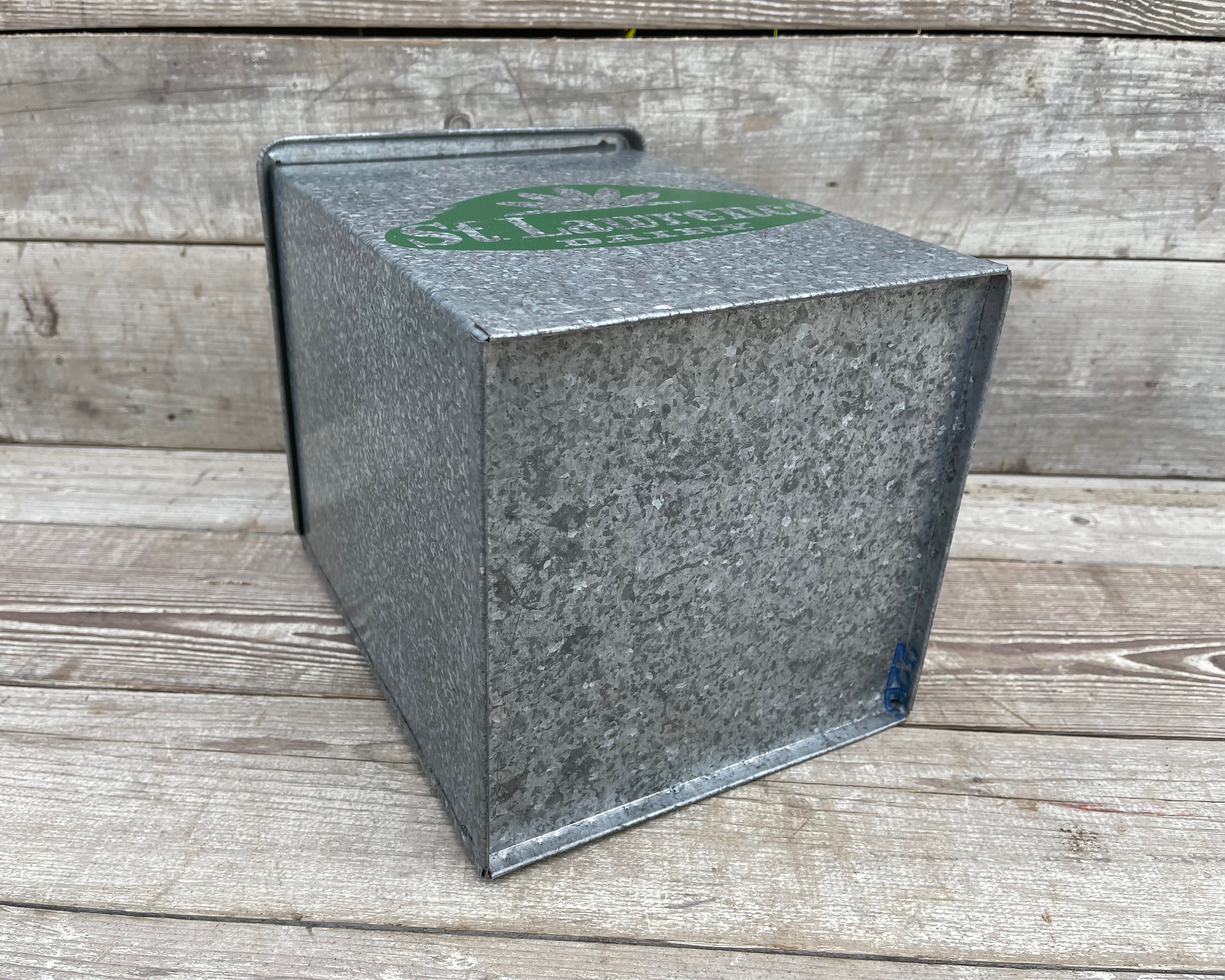 Vintage Galvanized Milk Box Antique Milk Box St Lawrence Dairy - Etsy