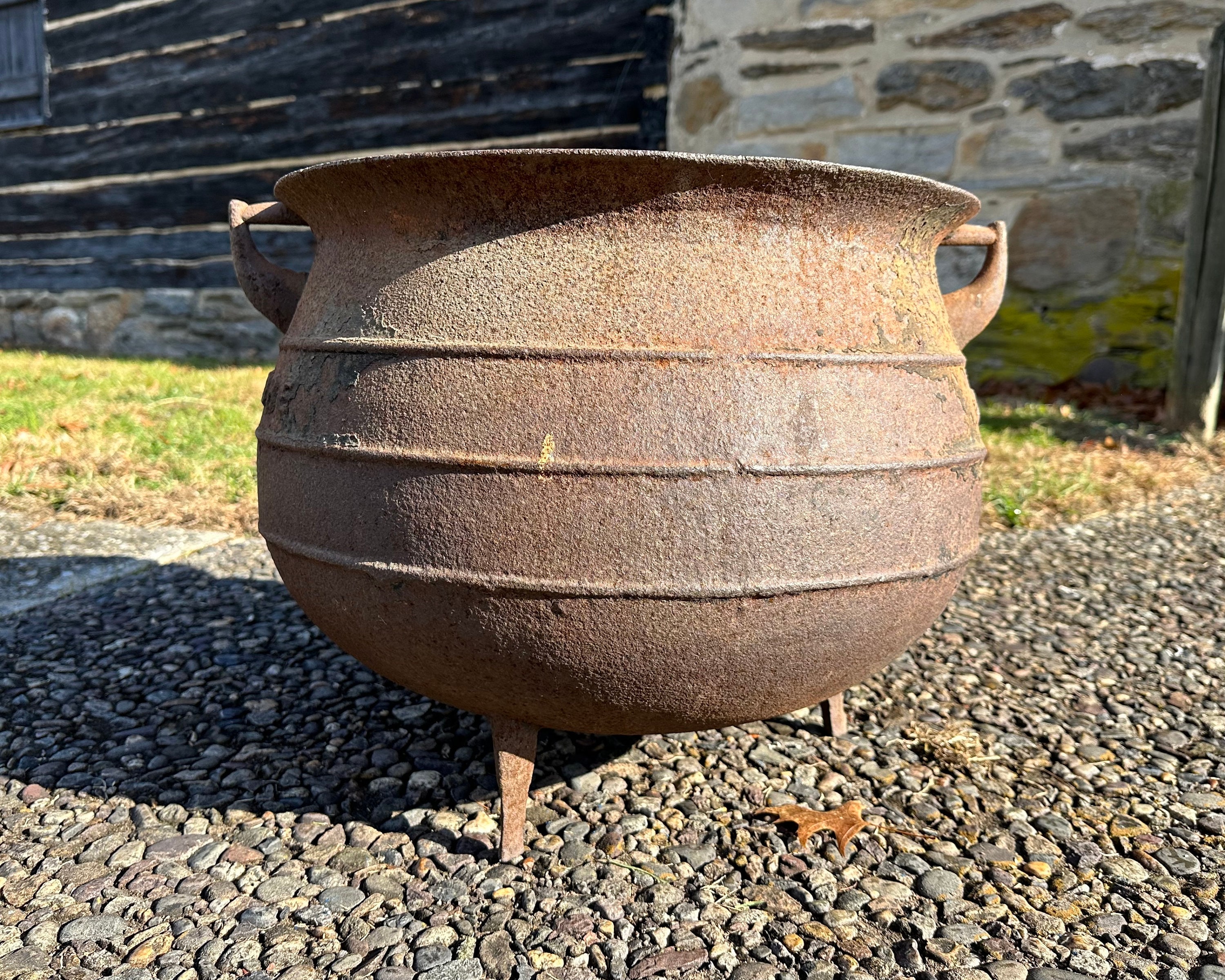 Antique Cast Iron Cauldron: Giant 12-gallon Baltimore Planter, Rustic ...