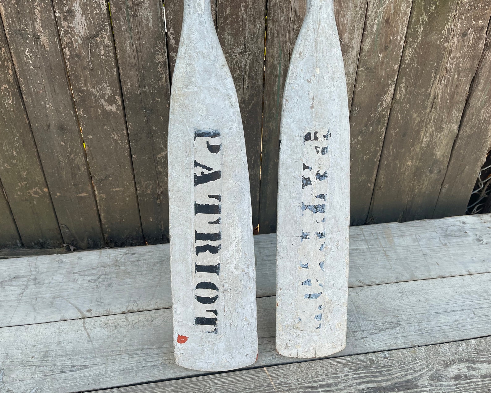 Rustic Wooden Oars 60'' Large Wood Oars OLD PAINT Lake - Etsy