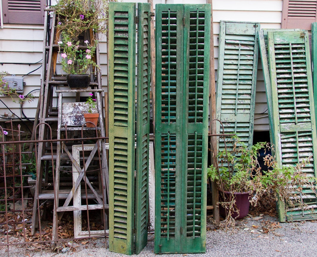 Antique Shutters, Wooden Louvered Shutter Doors, FOLDING Paneled Room ...