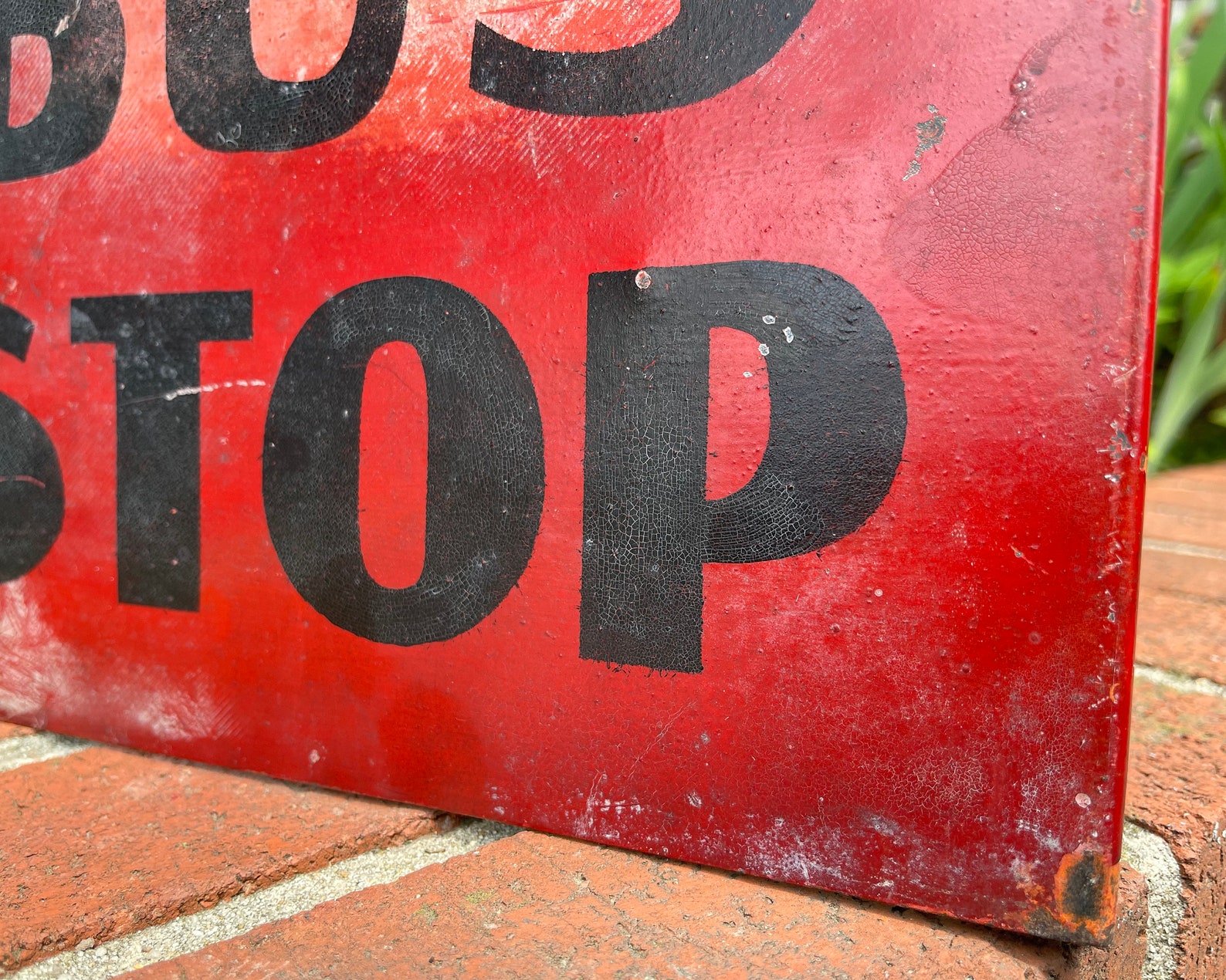 Antique Bus Stop Metal Flange Sign Nice Early Crazed Paint - Etsy