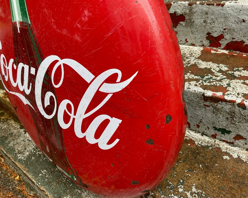 Vintage Coca Cola Button Sign 36'' Porcelain Coca Cola | Etsy