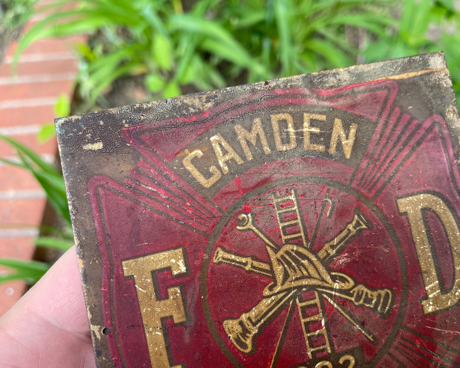 Antique Fire Department Sign Camden County New Jersey License - Etsy