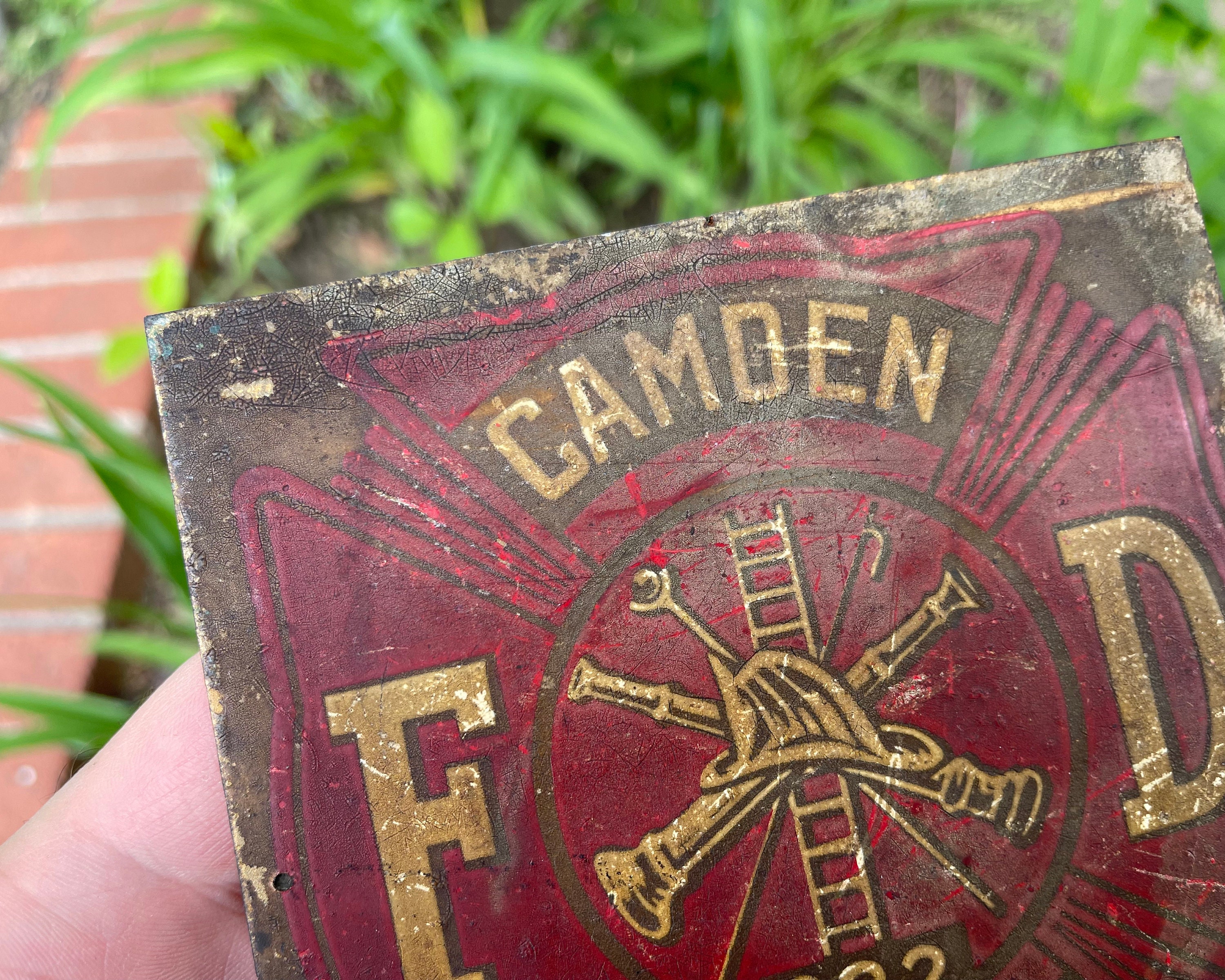Antique Fire Department Sign Camden County New Jersey License - Etsy