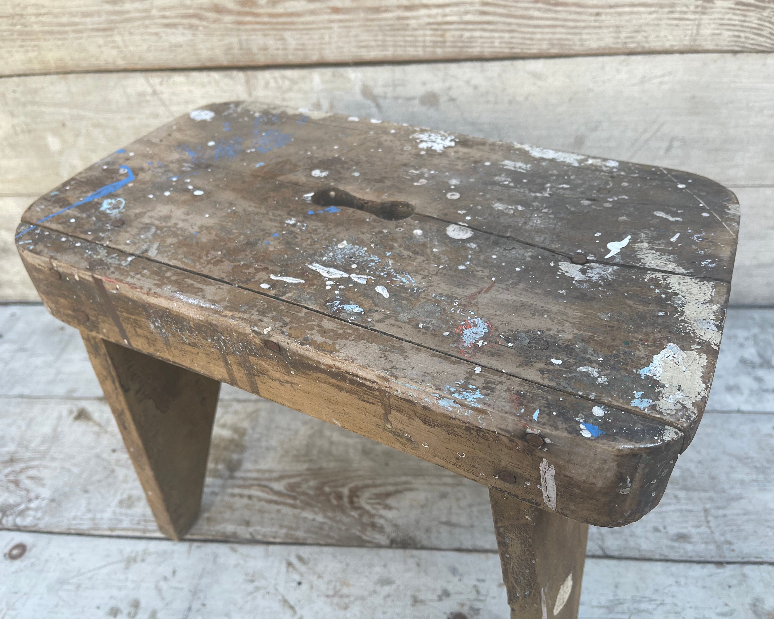 Antique Wooden Stool Primitive Wood Stool Vintage Small Foot - Etsy